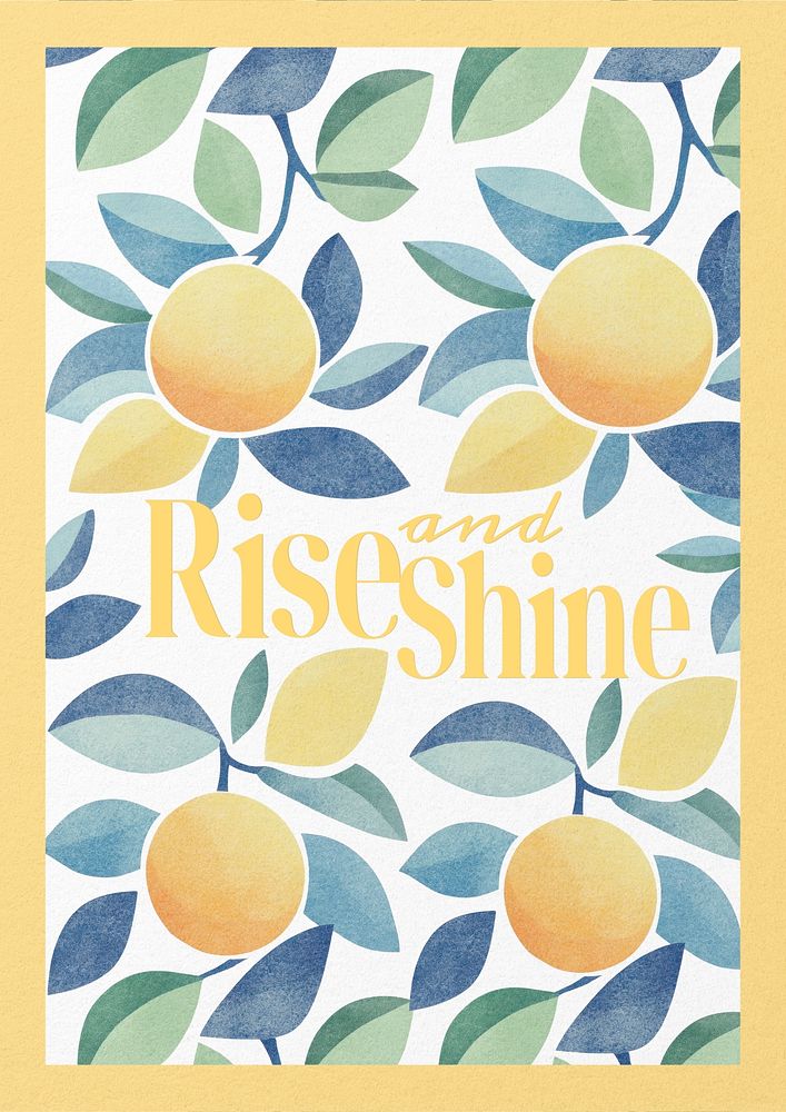 Citrus-themed motivational poster template design | Free Photo - rawpixel