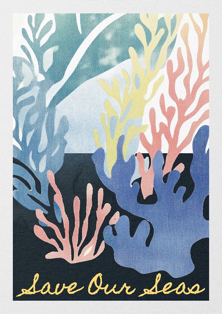 Colorful coral reef illustration poster | Premium Photo - rawpixel