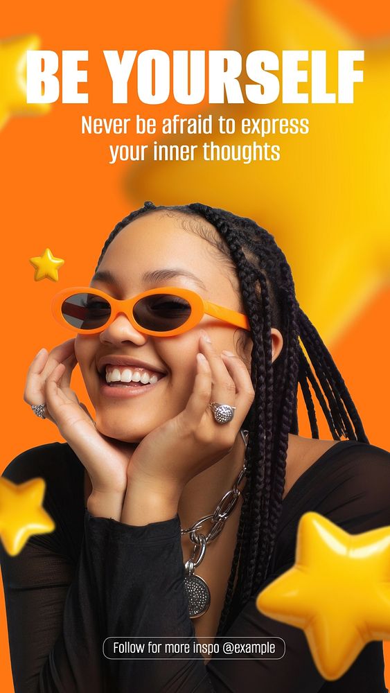 Confident woman expressing individuality template | Free Photo - rawpixel