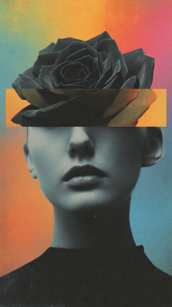 Black rose head aesthetic portrait | Free Photo Illustration - rawpixel