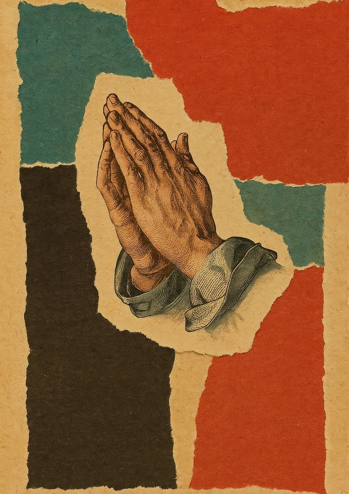 Praying hands vintage collage art | Free Photo Illustration - rawpixel