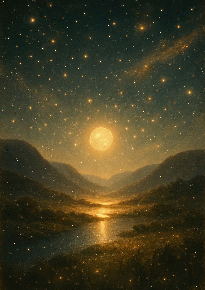 Ethereal night sky landscape wallpaper | Free Photo Illustration - rawpixel