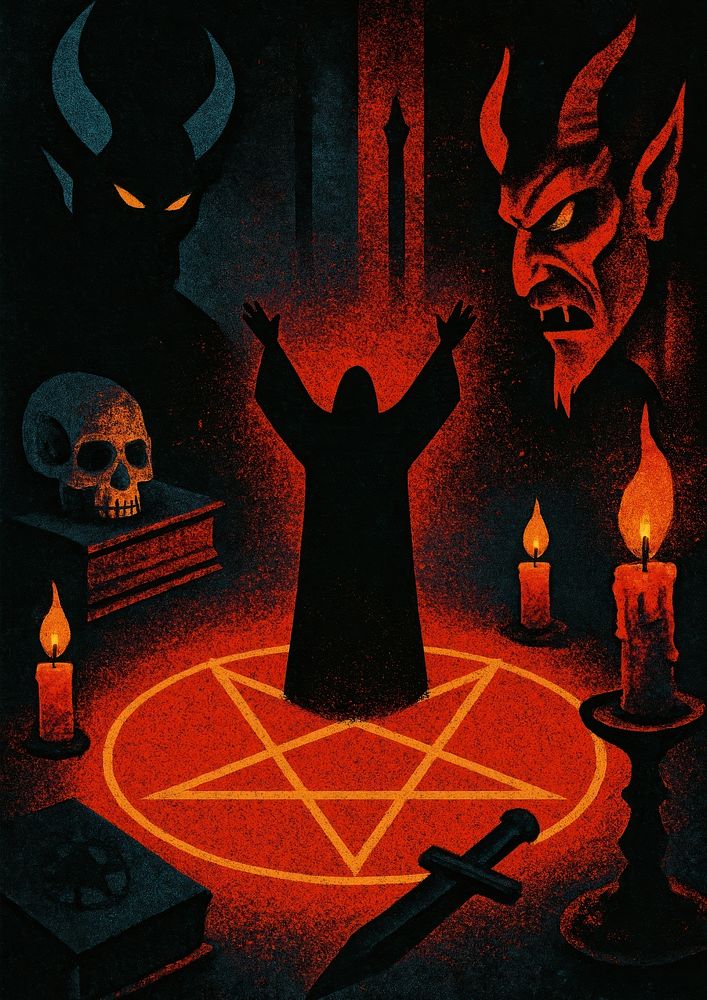 Dark ritual scene with demons | Free Photo Illustration - rawpixel