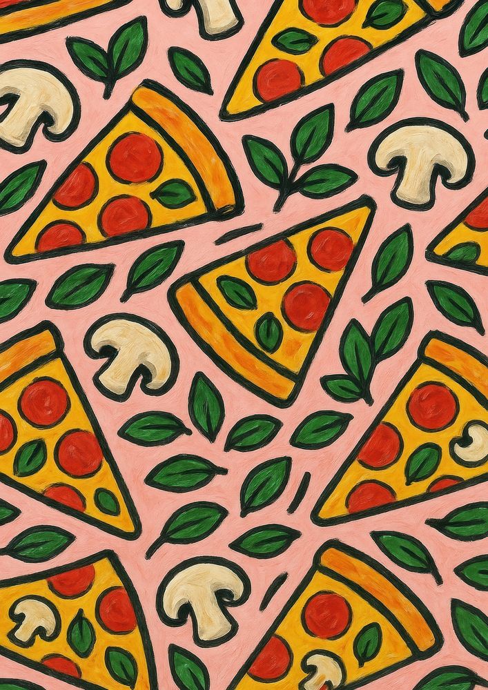 Colorful pizza pattern illustration | Free Photo Illustration - rawpixel
