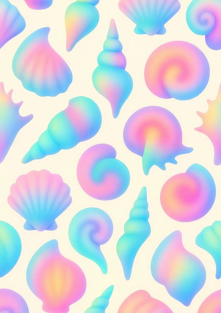 Vibrant pastel seashell pattern | Free Photo Illustration - rawpixel