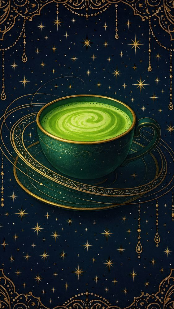 Celestial matcha latte art | Free Photo Illustration - rawpixel