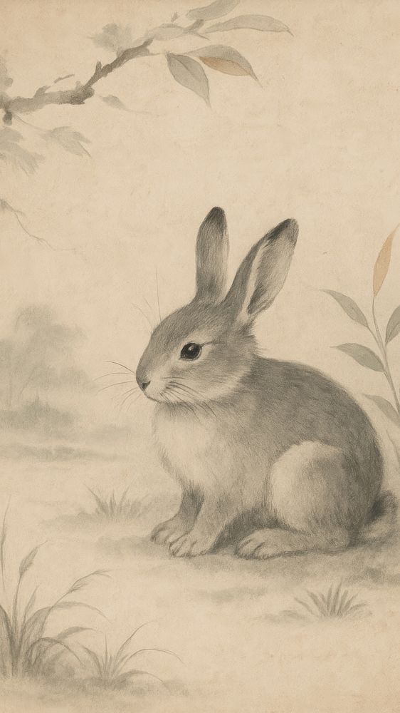 Vintage rabbit illustration art | Free Photo Illustration - rawpixel