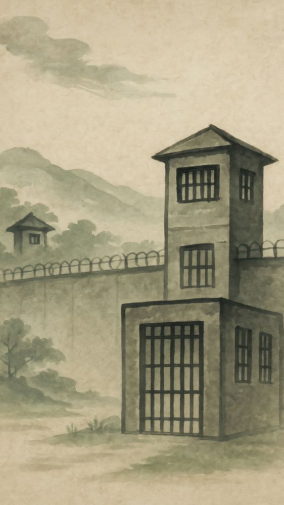 Vintage prison tower landscape illustration | Free Photo Illustration ...