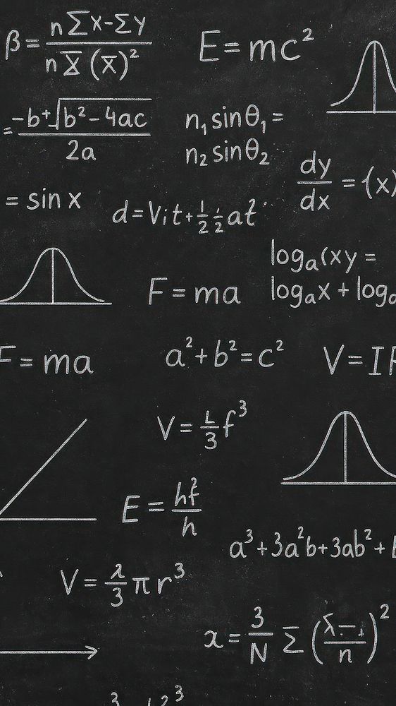 Chalkboard physics equations illustration | Premium Photo Illustration ...