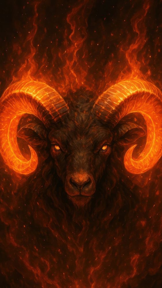 Fiery ram with glowing eyes | Free Photo Illustration - rawpixel