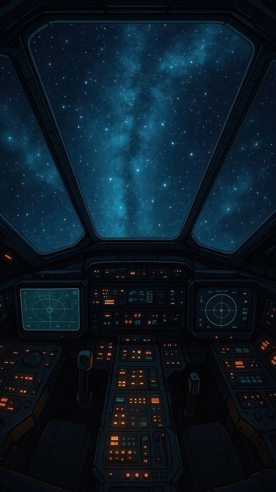 Futuristic spaceship cockpit view | Free Photo Illustration - rawpixel