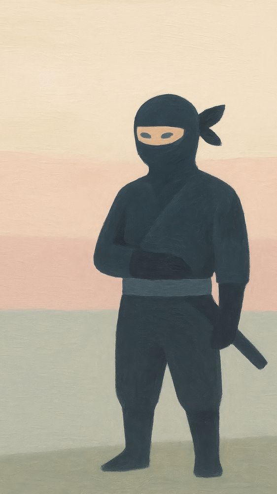 Stealthy ninja in traditional attire | Free Photo Illustration - rawpixel
