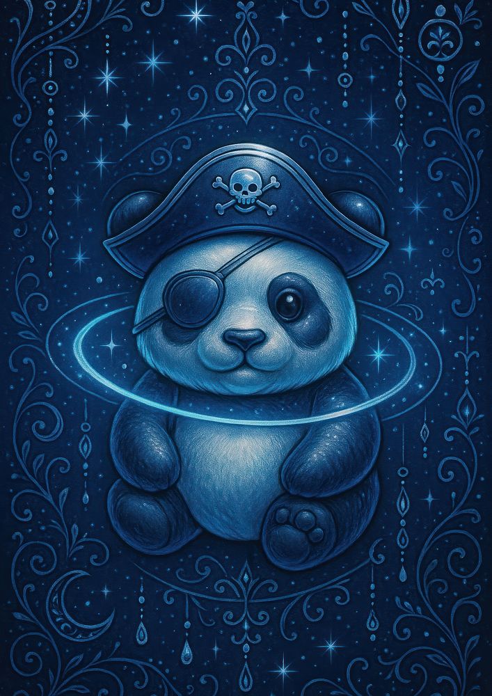 Pirate panda in cosmic space | Free Photo Illustration - rawpixel