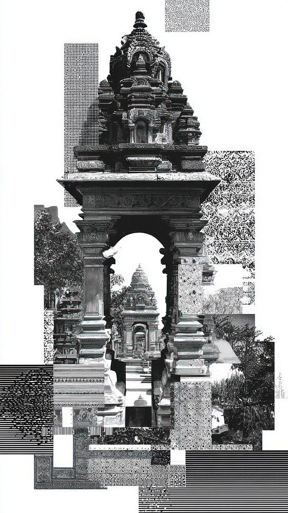 Intricate temple architecture collage mobile | Free Photo Illustration ...