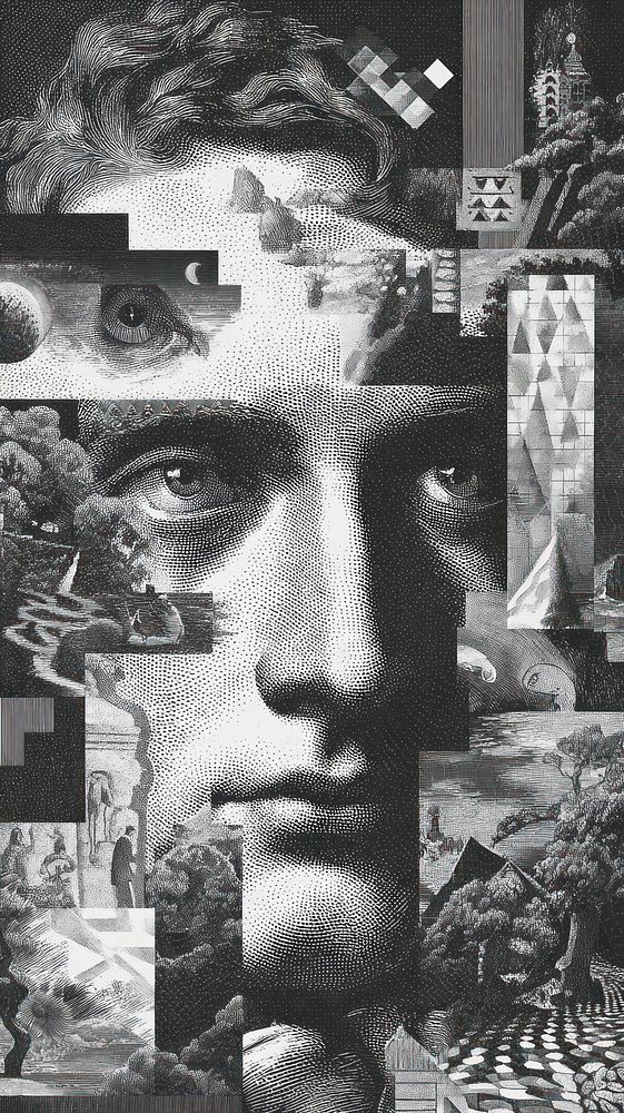 Surreal collage face mobile wallpaper | Free Photo Illustration - rawpixel