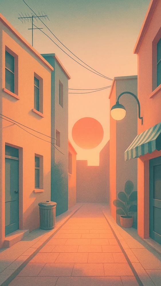 Sunset+alleyway JPEG Images | Free Photos, PNG Stickers, Wallpapers ...