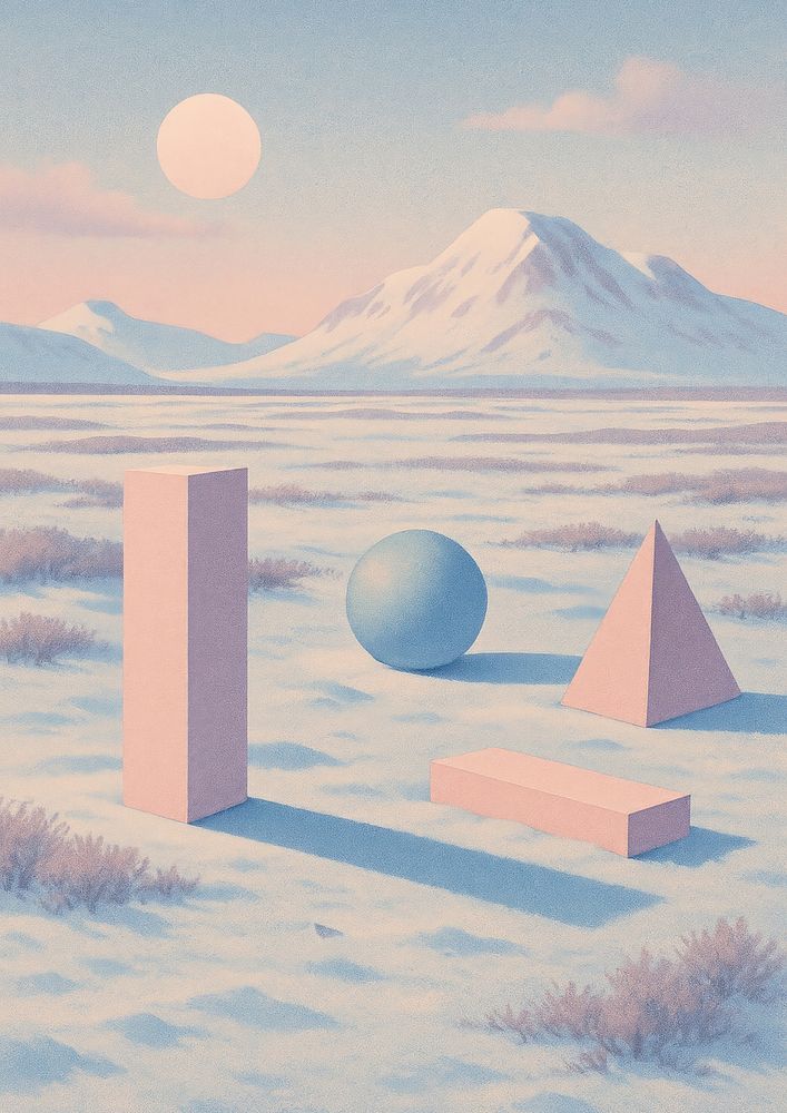 Surreal geometric landscape wallpaper | Free Photo Illustration - rawpixel