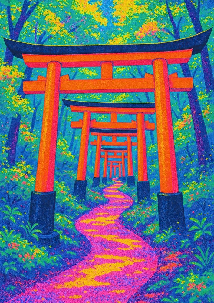 Japanese Landscape Illustration Wallpaper Images | Free Photos, PNG ...
