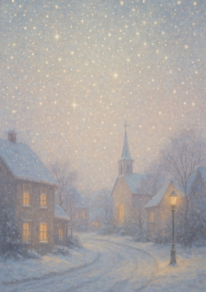 serene winter village scene snow-covered | Free Photo Illustration ...