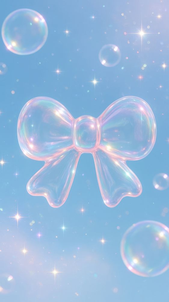 Ethereal bow amidst bubbles mobile | Free Photo Illustration - rawpixel