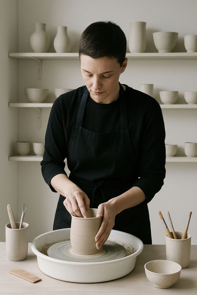 Focused potter crafting clay masterpiece | Free Photo - rawpixel