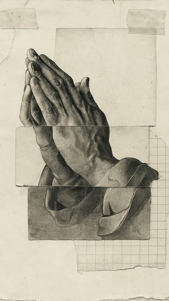 Vintage praying hands mobile wallpaper | Free Photo - rawpixel