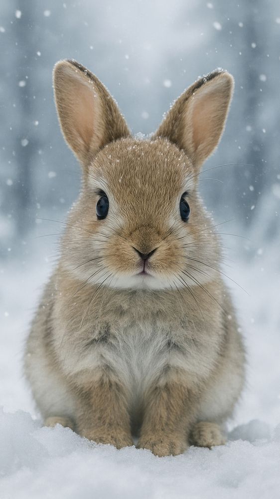 Snow Bunny Cute Mobile Wallpaper Nature Images | Free Photos, PNG ...