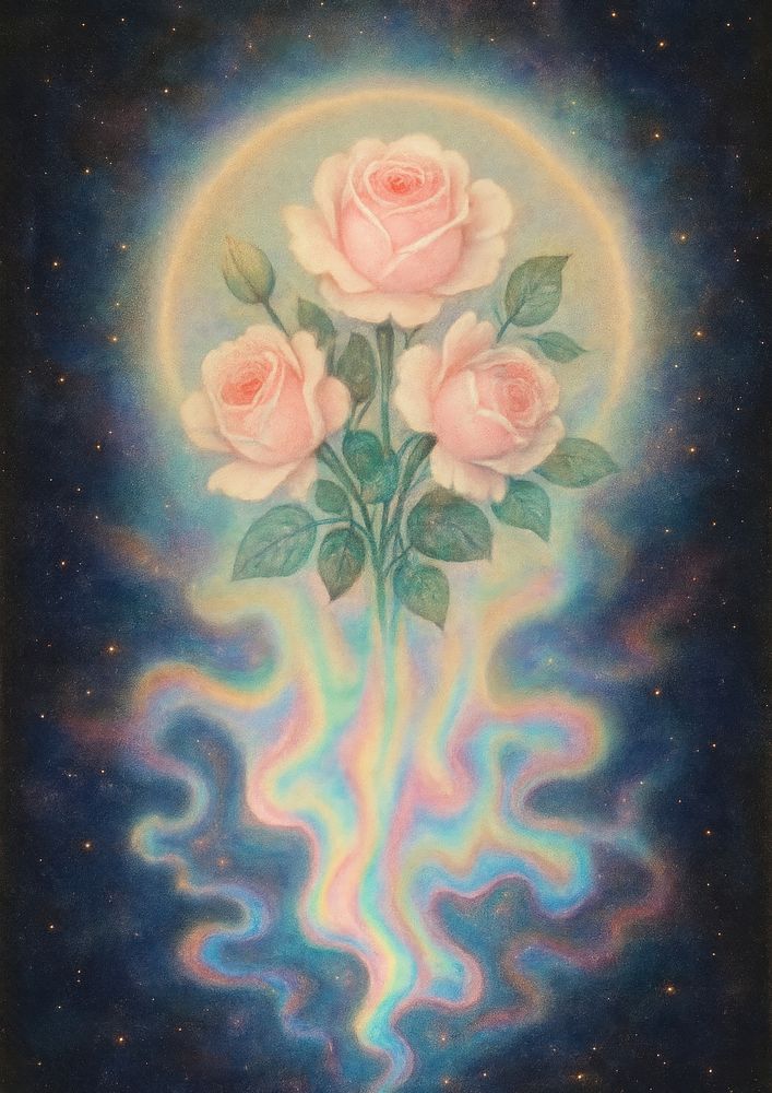 Ethereal roses with cosmic aura | Free Photo Illustration - rawpixel