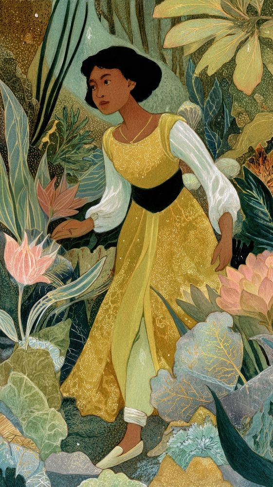 Plant Woman Art Wallpaper Vintage Images | Free Photos, PNG Stickers ...