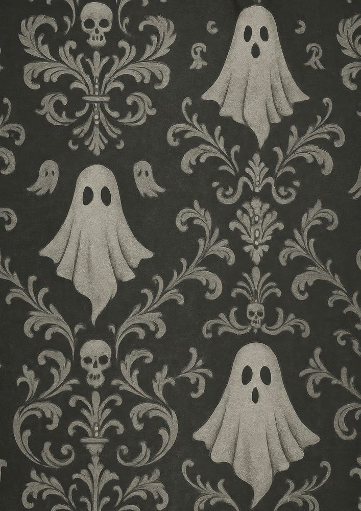Gothic ghost pattern wallpaper | Free Photo Illustration - rawpixel