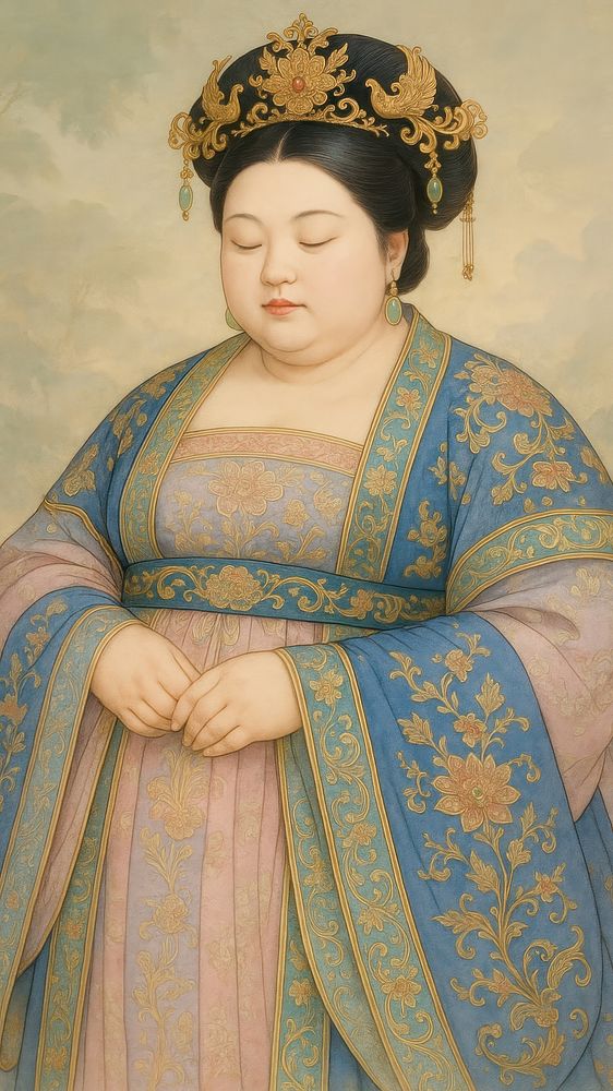 Elegant traditional Asian portrait mobile | Free Photo Illustration ...