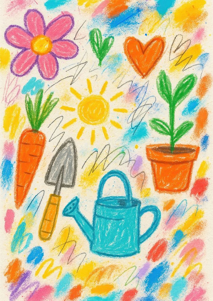 Color Pencil Drawing Flower Hands Iphone Wallpaper Images | Free Photos ...