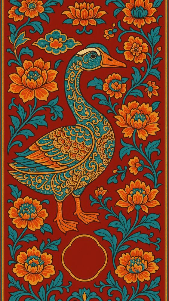 Vibrant ornate floral duck mobile | Free Photo Illustration - rawpixel