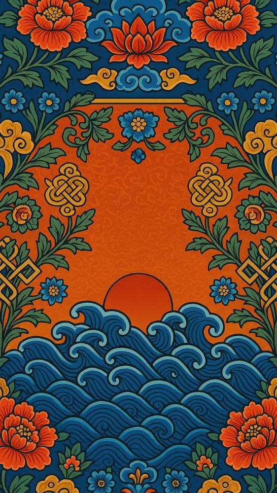 Waves Chinese Pattern Border Art Wallpaper Images | Free Photos, PNG ...