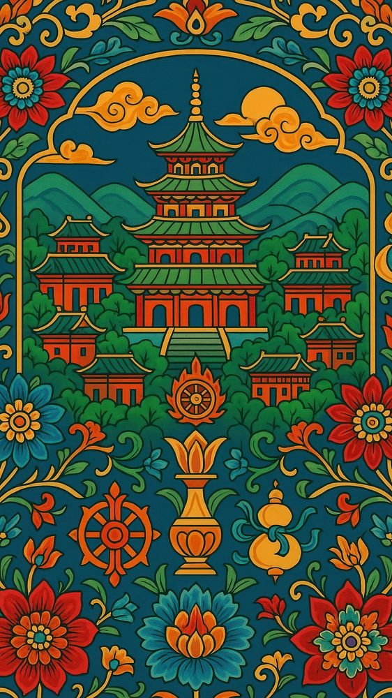 Chinese Temple Architecture Wallpaper Design Images | Free Photos, PNG ...