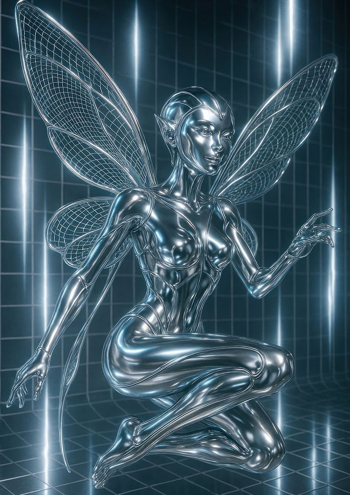 Futuristic metallic fairy design | Free Photo Illustration - rawpixel