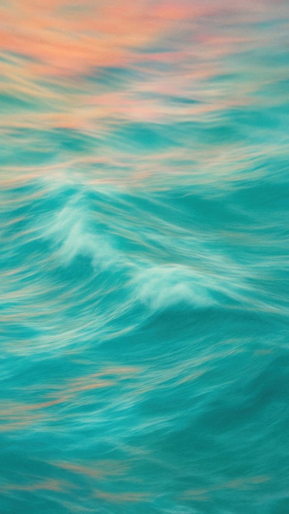 Vibrant ocean waves wallpaper mobile | Free Photo Illustration - rawpixel