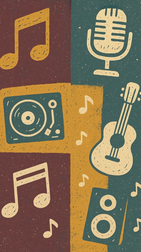 Illustrator+turntable Vintage Design Retro Music Wallpaper Images ...