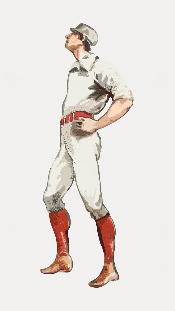 Vintage baseball player sport illustration | Free Vector - rawpixel