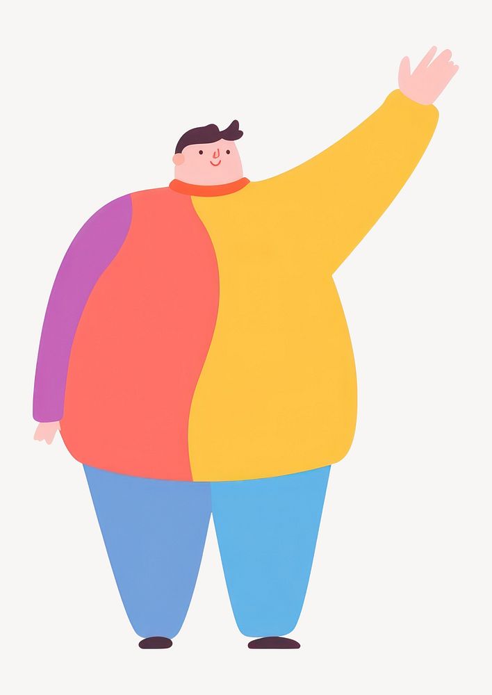 Man raising hand cartoon illustration | Free Vector - rawpixel