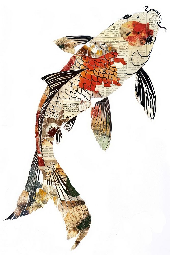 Koi fish shape collage cutouts | Free Photo Illustration - rawpixel