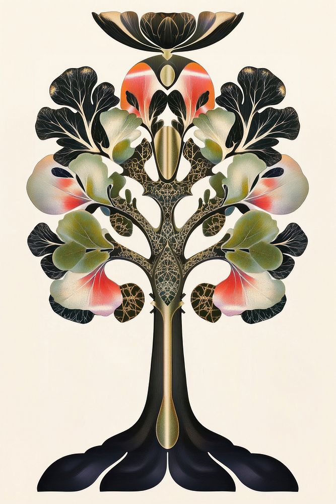 Symmetrical tree pattern art illustration. | Free Photo Illustration ...