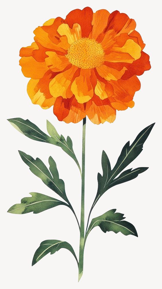 Marigold illustration marigold vibrant vector | Free Vector - rawpixel