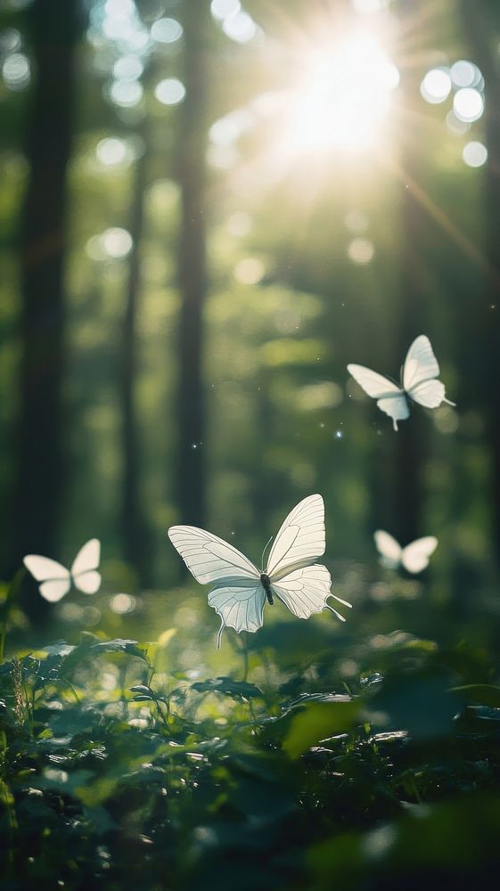 Butterflies sunlight butterfly forest nature. | Free Photo - rawpixel