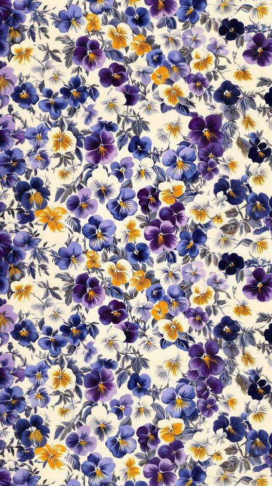 Vintage florals calico wallpaper pattern | Free Photo Illustration ...