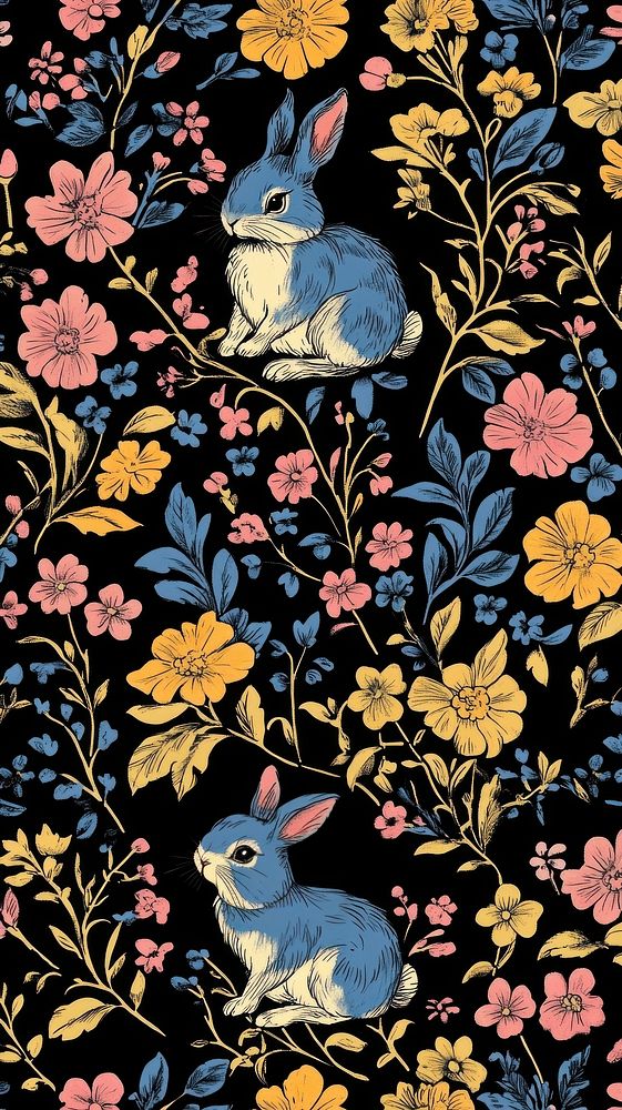 Vintage floral calico wallpaper pattern | Free Photo Illustration ...