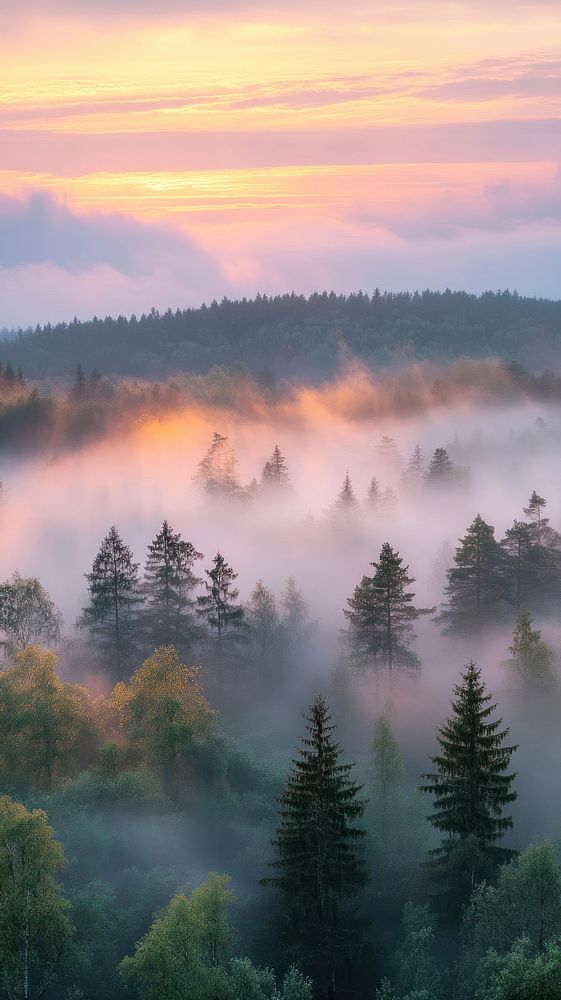 Nature wallpaper mist scenery forest. | Free Photo - rawpixel