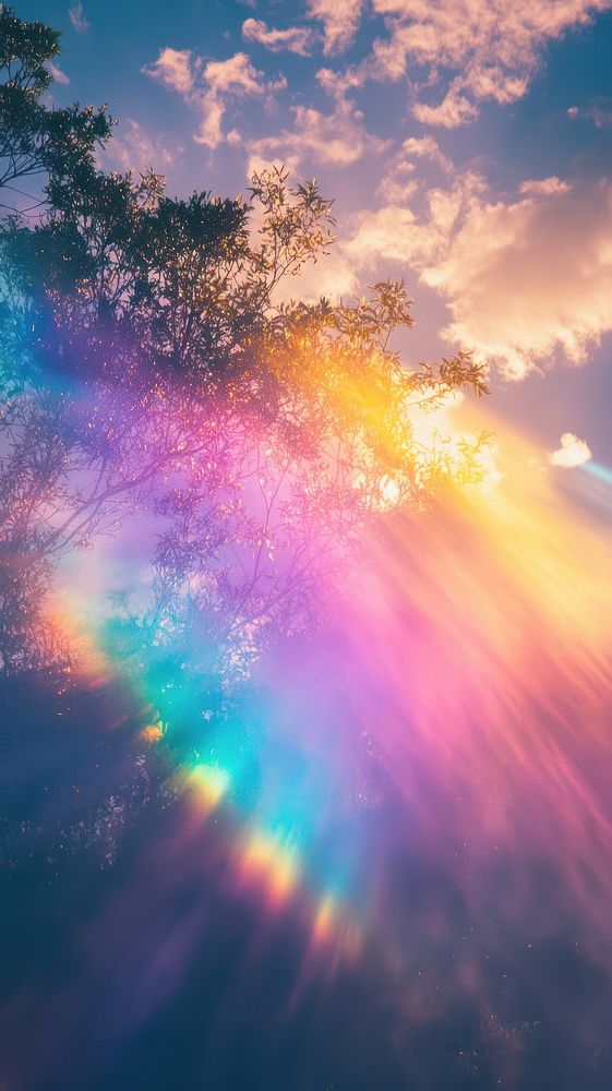 Nature wallpaper sunlight rainbow scenery. | Free Photo - rawpixel