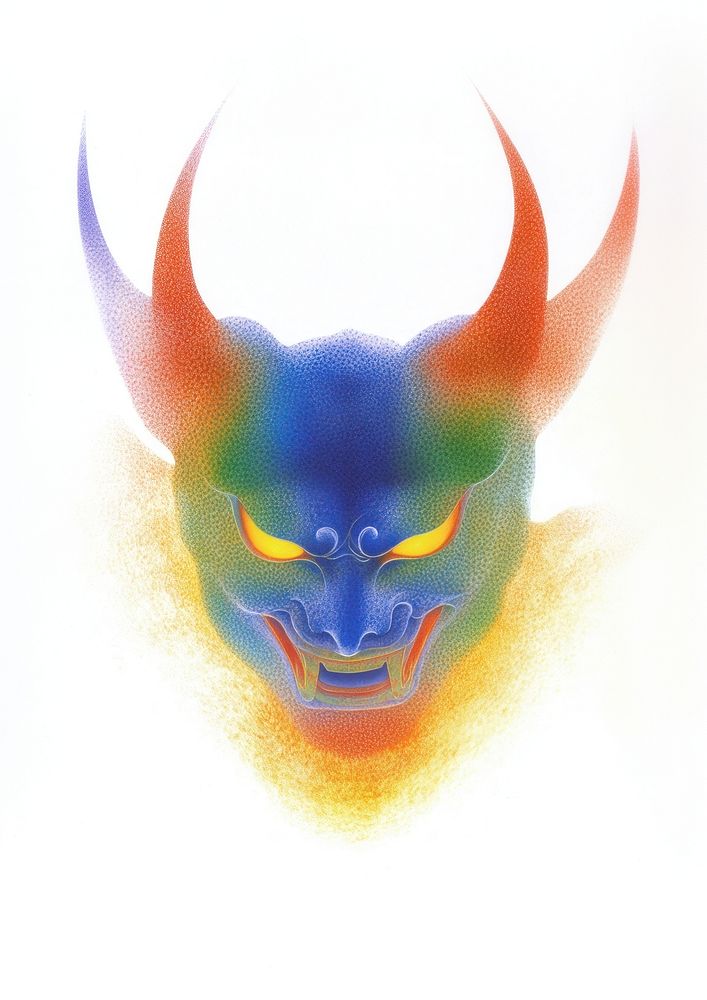 Surrealism japanese demon mask illustration | Free Photo Illustration ...