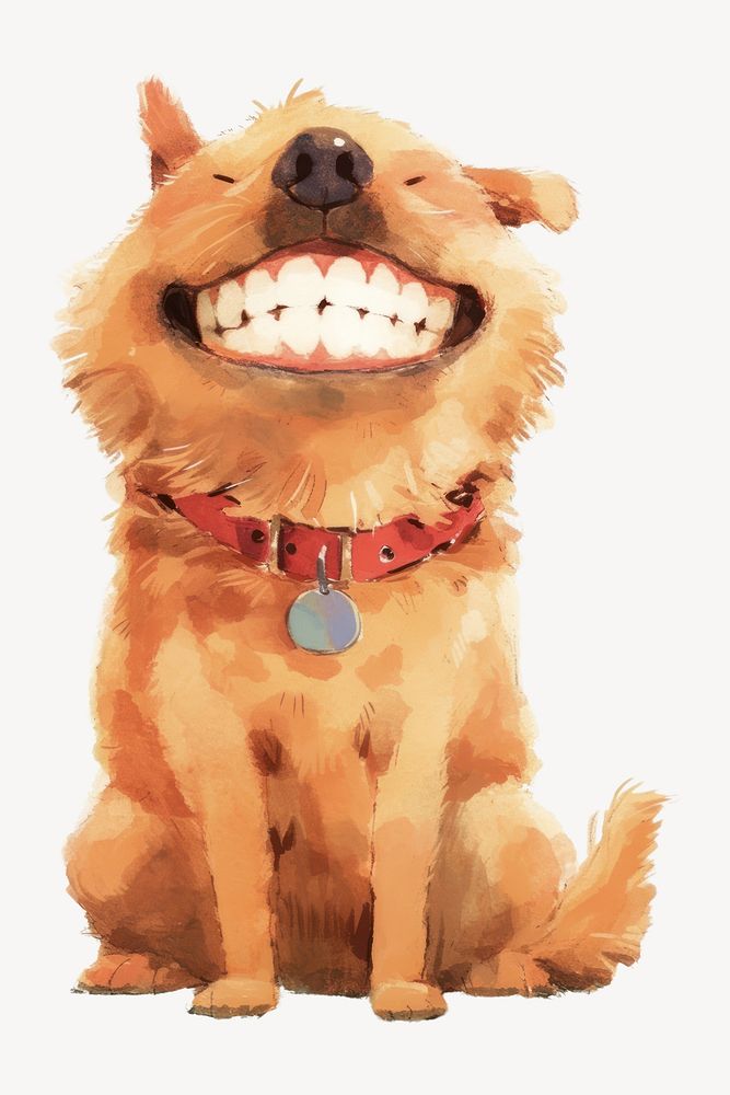 Dog Silly Grin illustration cartoon | Free Vector Illustration - rawpixel
